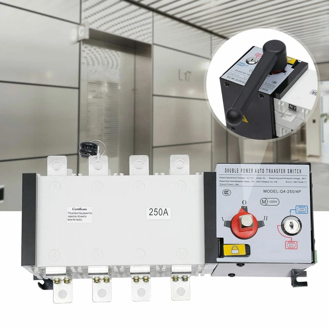 DUAL POWER AUTOMATIC Transfer Switch 3 Phase Circuit Breaker Changeover ...