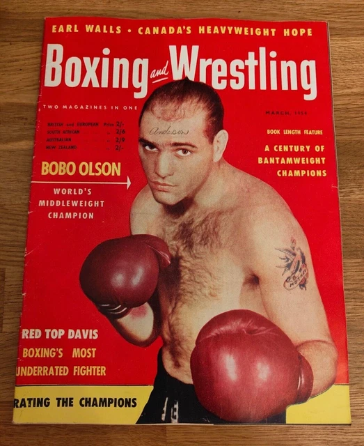 MAGAZINE - BOXING And Wrestling March 1954 Bobo Olson Earl Walls £3.50 - PicClick UK