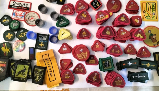 LARGE BUNDLE VINTAGE 80s-early 90s Scout/Scouting Badges Over 300+ £1. ...