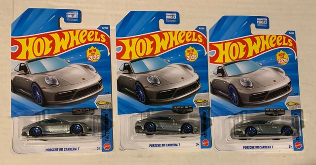 2026 HOT WHEELS Walmart Exclusive Zamac Porsche 911 Carrera T 3 Lot ...