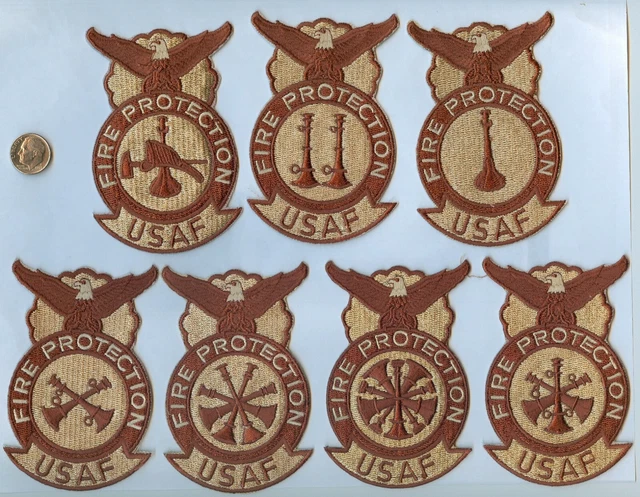 USAF / US Air Force FIREFIGHTER BADGE SET - DESERT COLORS (7 DIFFERENT ...