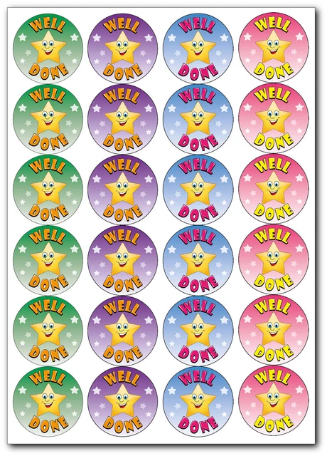 WELL DONE STICKERS - School Teachers Award - Parents Kids £2.29 ...