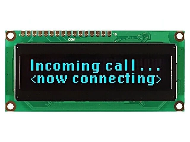 NHD-0216KZW-AB5 DISPLAY: OLED alphanumeric 16x2 Dim: 80x36x10mm blue ...