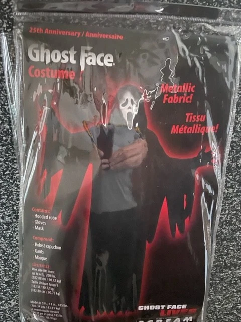 ADULT GHOST FACE Scream 25th Anniversary Costume sparkle metallic ...