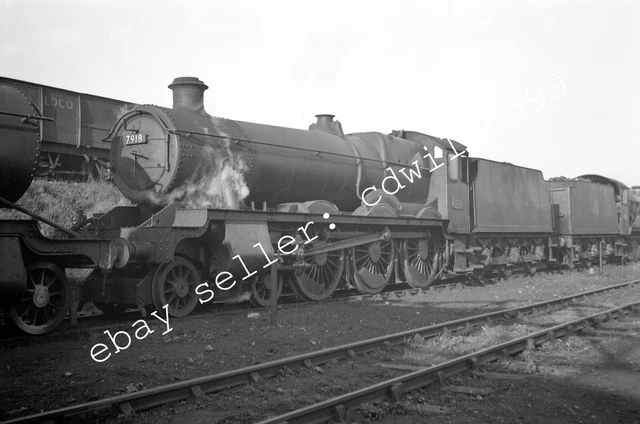 BRITISH RAILWAY NEGATIVE - BR ex GWR No. 7918 'Rhose Wood Hall' c1950 [P318] £1.50 - PicClick UK