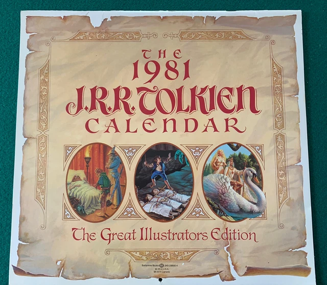 THE 1981 J R R Tolkien Calendar The Great Illustrators Edition First ...