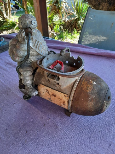 RARE GENUINE ANTIQUE Bibendum Michelin 1930 Inflator Compressor £290.75 ...