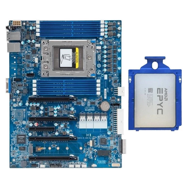 GIGABYTE MZ01-CE1 SERVER ATX Motherboard + AMD EPYC 7551P CPU Processor ...