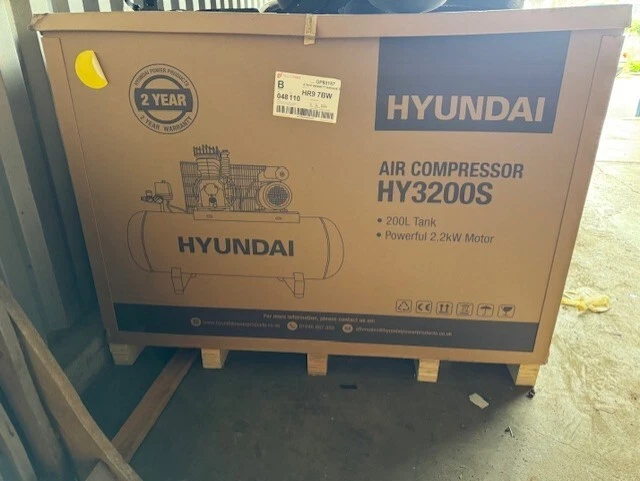 HYUNDAI AIR COMPRESSOR 200L Hy3200S. New In Box - Single Phase £475.00 ...