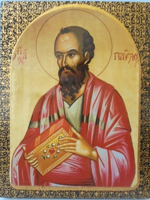 TABLEAU RELIGIEUX ICÔNE portrait SAINT MATHIEU pourtour noir et or EUR ...