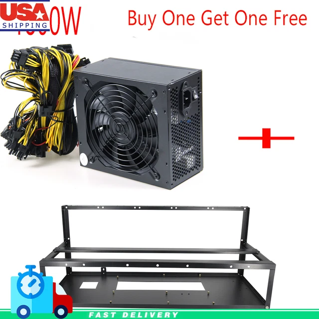 MODULAR MINING POWER Supply 1800W Mining Rig Open Air Frame Miner ...