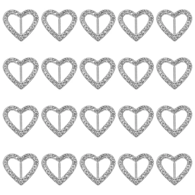 20 PCS CHAIR Sashes Buckles Rhinestone Clip Ribbon Slider Heart ...