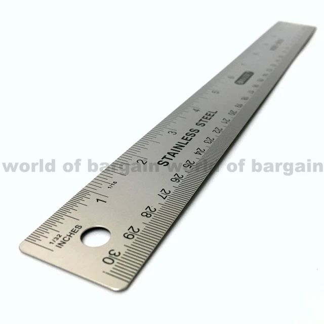 12 INCH METAL RULER Stainless Steel Straight Edge Drawing Cutting Non ...