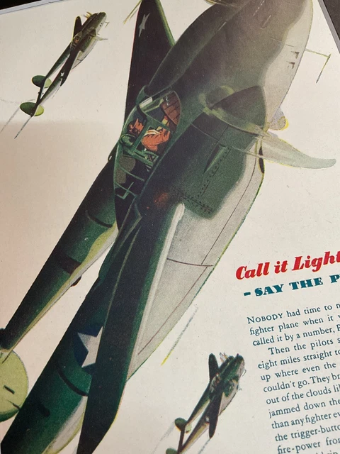 LOCKHEED -WW2-SECOND WORLD WAR-AIRCRAFT AVIATION ADVERT- Genuine From ...