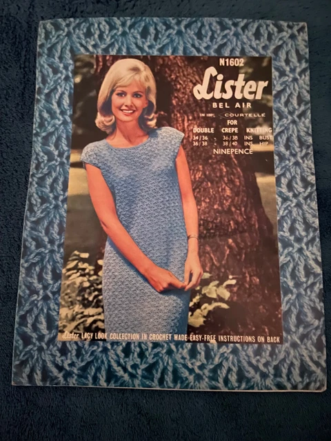 VINTAGE LISTER BEL Air DK crochet pattern for Lady's dress with short ...