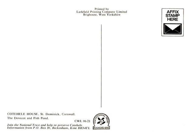 THE DOVECOT AND Fish Pond, Cotehele House, St. Dominick : Vintage ...