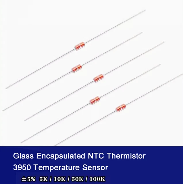 GLASS ENCAPSULATED NTC Thermistor MF58 5K 10K 50K 100K 3950 Temperature ...