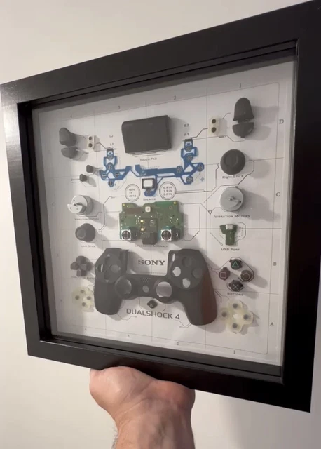 SONY DUALSHOCK 4 Teardown in shadow box display Custom Collectable $299 ...