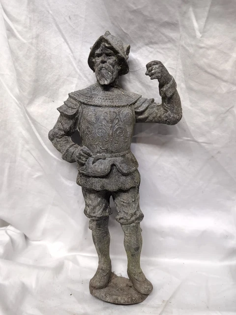 ANTIQUE LEAD/PEWTER/SPELTER FIGURE Of A Cavalier Conquistador Soldier ...