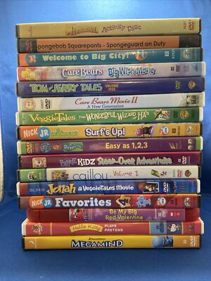 KIDS DVD LOT nick jr tales Care Bears Clifford Veggietales Oswald ...