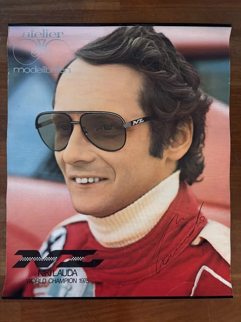 FASHION POSTER, NIKI Lauda F.1 Driver Car Race Ferrari Model Glasses ...