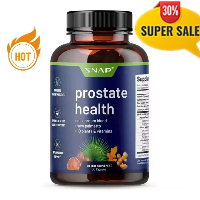 .PROSTATE HEALTH WITH Mushroom Blend Saw Palmetto Vitamins Support ...
