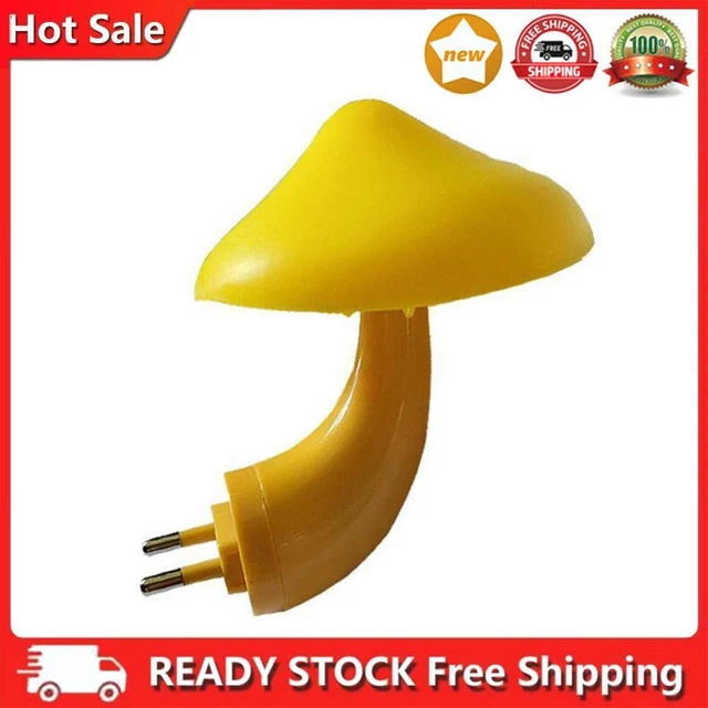 MUSHROOM NIGHT LIGHT Decor Light-control Sensor Wall Socket Lamp for ...