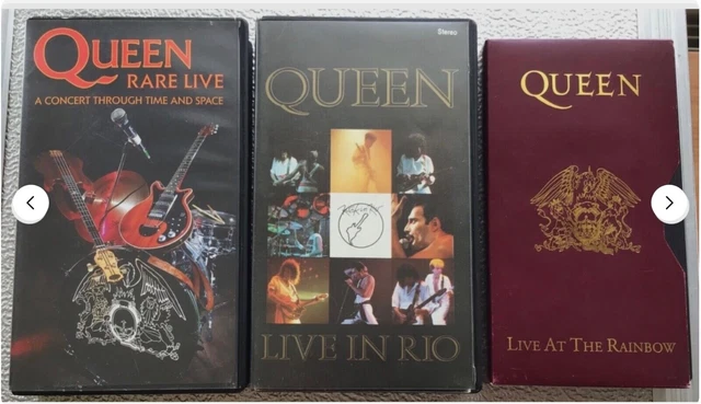 QUEEN,RARE LIVE,LIVE IN Rio,Live At The Rainbow ,Vintage Vhs Tapes X 3 ...