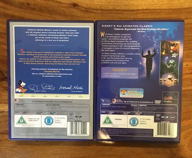 DISNEY DVDS X2: Mickey Mouse in Living Colour & Fantasia: The Original ...