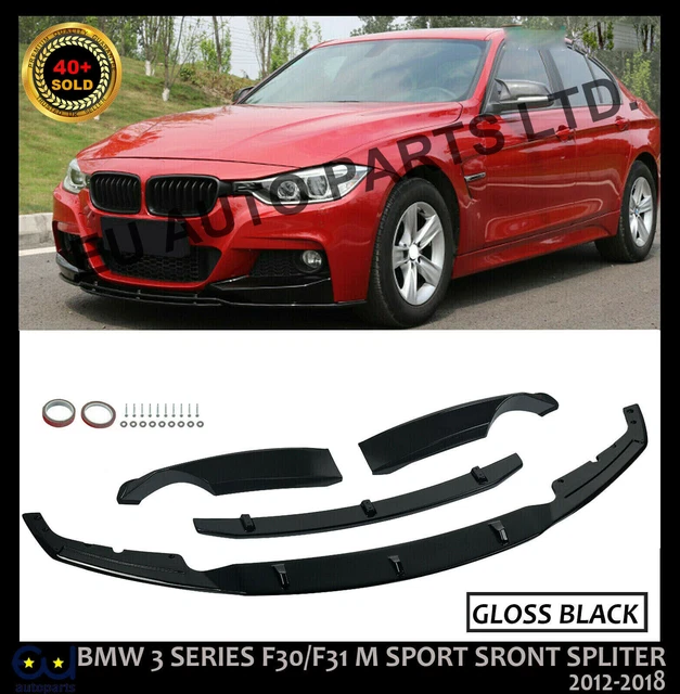 FOR BMW 3 Series F30 F31 Front Splitter Lip Spoiler Side Gloss Black 3D ...