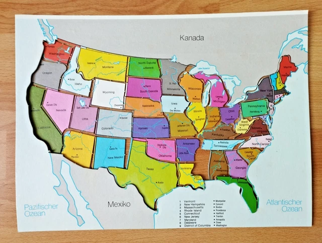 DDR 🧩 PUZZLE Legespiel 🗺 Die Geographie der Erde: USA 🇺🇸 EUR 4,99 ...