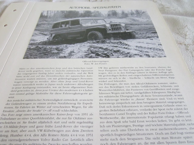 INTERNATIONALES AUTOMOBIL ARCHIV 5 Spezialitäten 5083 Offroad ...