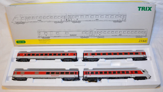 H0 TRIX 23368 4-teiliges IC-Wagenset Steuerwagen Restaurantwagen analog ...