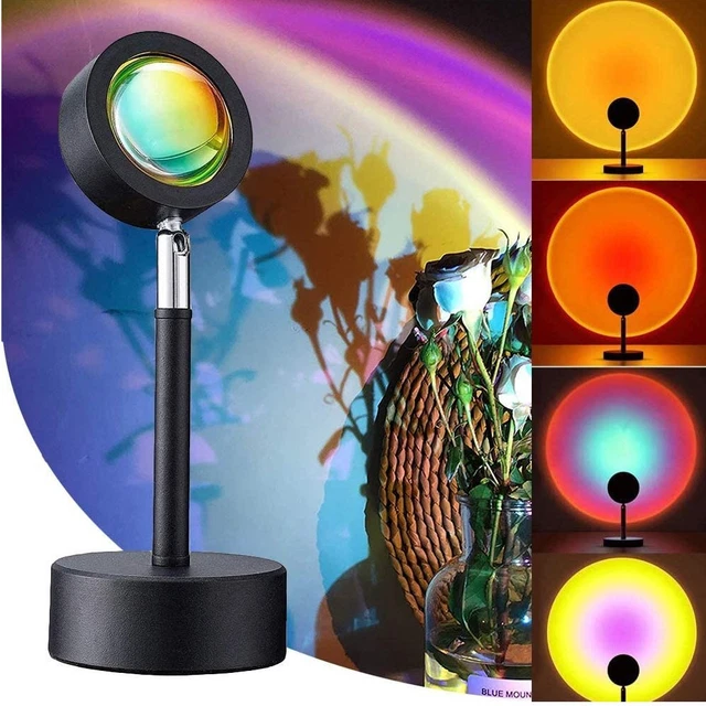 SUNSET PROJECTOR PROJECTION USB Atmosphere LED Desk Night Lights Lamp ...