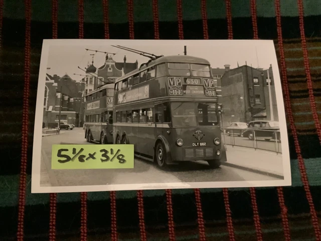 LONDON BUS PHOTO B/W Trolleybus 662 (HB) DLY662 Route 630 Hammersmith ...