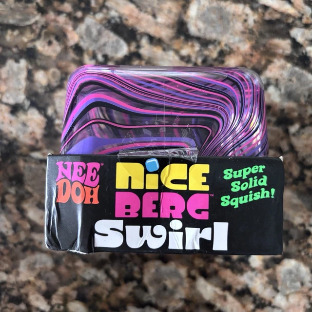 NEEDOH NICE BERG Swirl XL Giant Nee Doh Squishy Swirl Cube Pink Purple ...