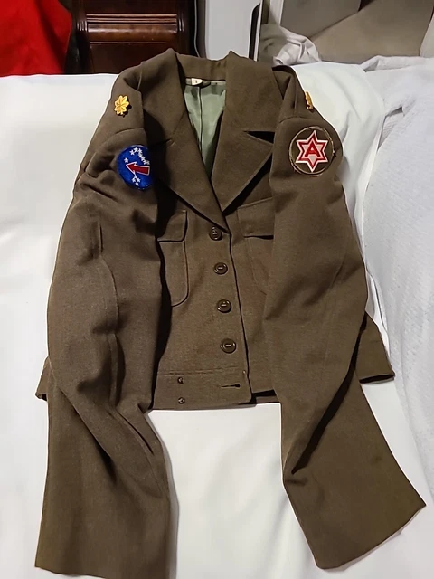 VTG WWII MILITARY Army Uniform Jacket Chest Pocket Button up Sz 42 ...