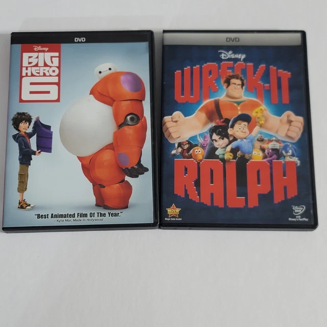 DISNEY 2 MODERN Animated Movie Night DVD Bundle Lot Big Hero 6 & Wreck ...