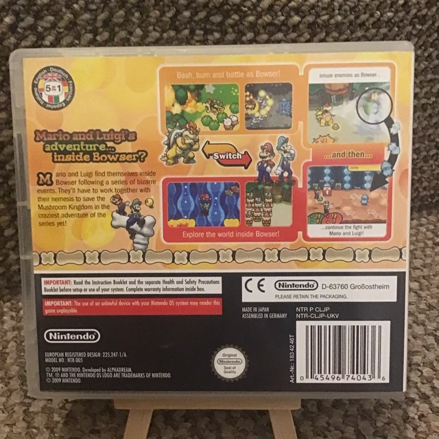 MARIO & LUIGI Bowser's Inside Story Nintendo DS Game. Complete. VGC. £ ...