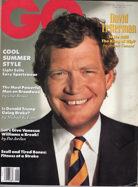 GQ MAGAZINE JUNE 1990 David Letterman Donald Trump Vintage Mens Fashion ...
