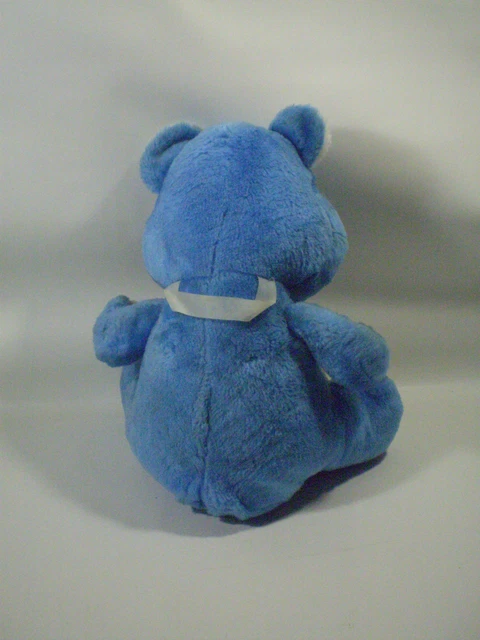 VINTAGE ETONE TEDDY Bear Plush RARE White Blue Heart 14" Lovey Toy Soft ...