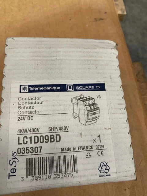 1 X CONTACTOR LC1D09 - LC1D09BD 24V DC 4kW SCHNEIDER 035307 Contactor £ ...