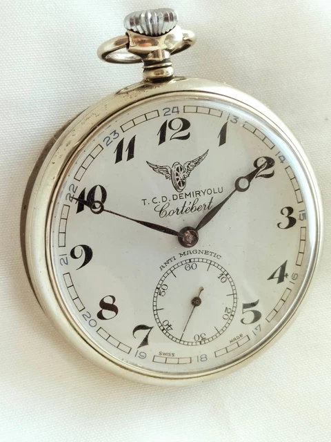 ANTIQUE CORTEBERT VINTAGE Swiss Rolex Pocket Watch Special Cal.616 Rare ...