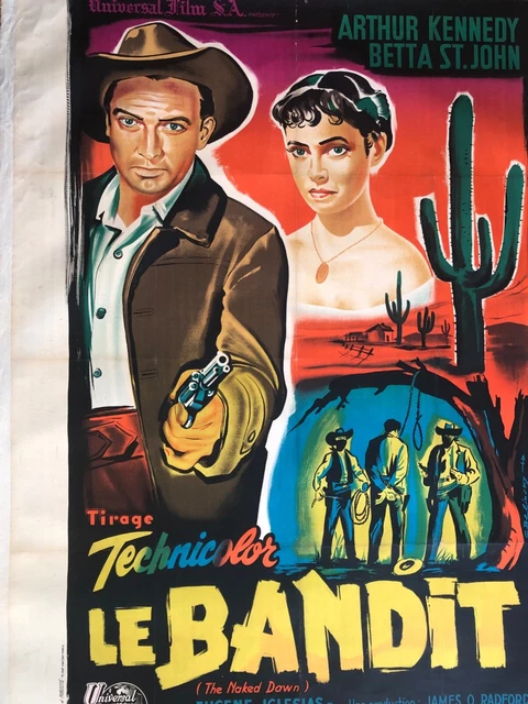 AFFICHE ORIGINALE ENTOILEE LE BANDIT 1955 de EDGAR G. ULMER / Belinsky ...