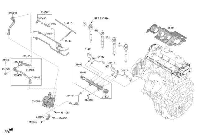 GENUINE NEW FUEL Return Hose Assy Suits Hyundai Santa Fe Elite 2023 ...