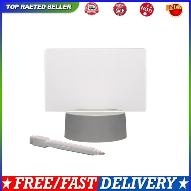 LED BEDSIDE LAMP Rewritable Acrylic DIY Message Board Light for Home ...