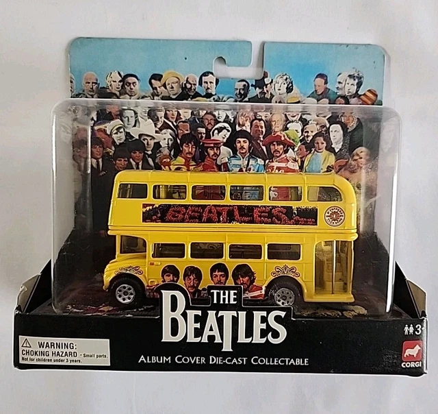 BEATLES ALBUM COVER Die-Cast Double-Decker Yellow Bus SGT. Peppers ...