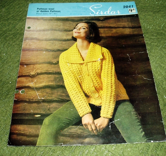 ORIGINAL VINTAGE SIRDAR KNITTING PATTERN No.2041 LADY'S JACKET in 4 ...