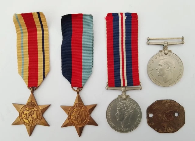 BRITISH WW2 AFRICA Star Medal Group Dog Tag Pte Neil Rigby 3055093 POW Casualty £30.00 - PicClick UK