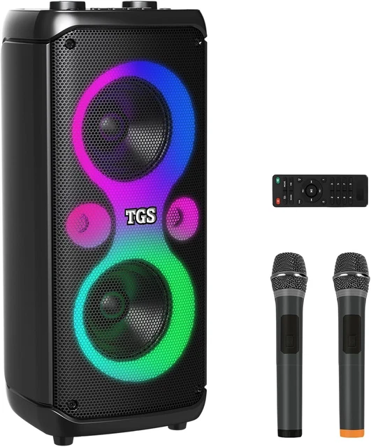 TGS 6.5& DUAL Mic Karaoke Machine 400W LED Party Speaker Bluetooth £469 ...